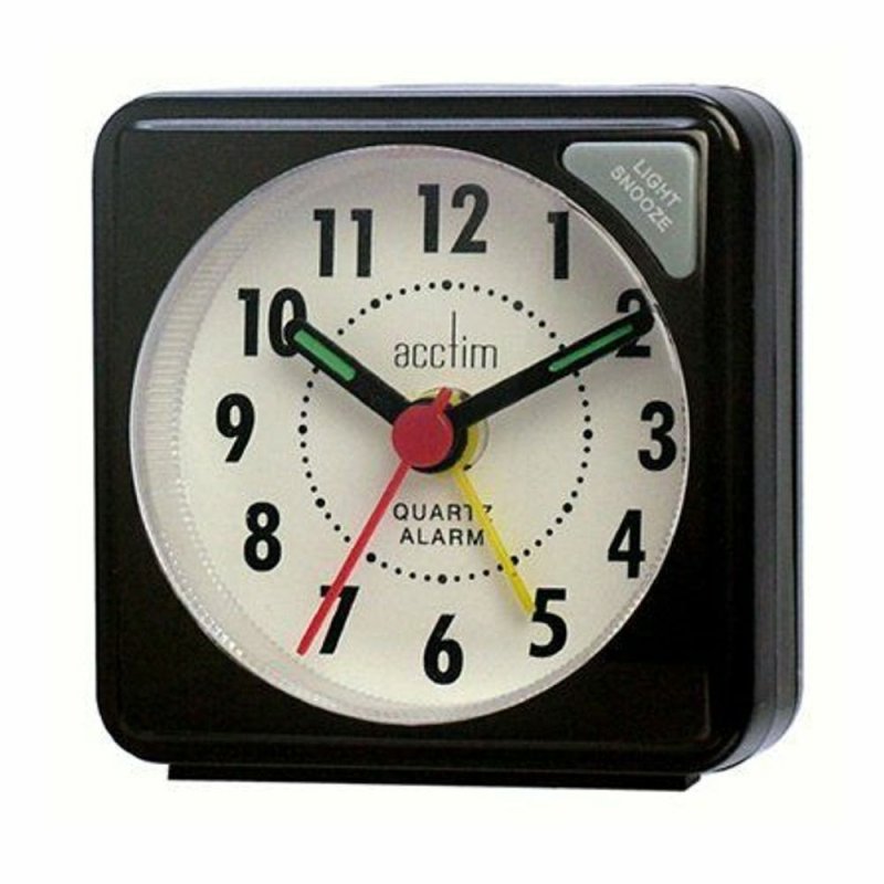 Acctim Ingot Crescendo Alarm Clock in Black | Pease of Garforth