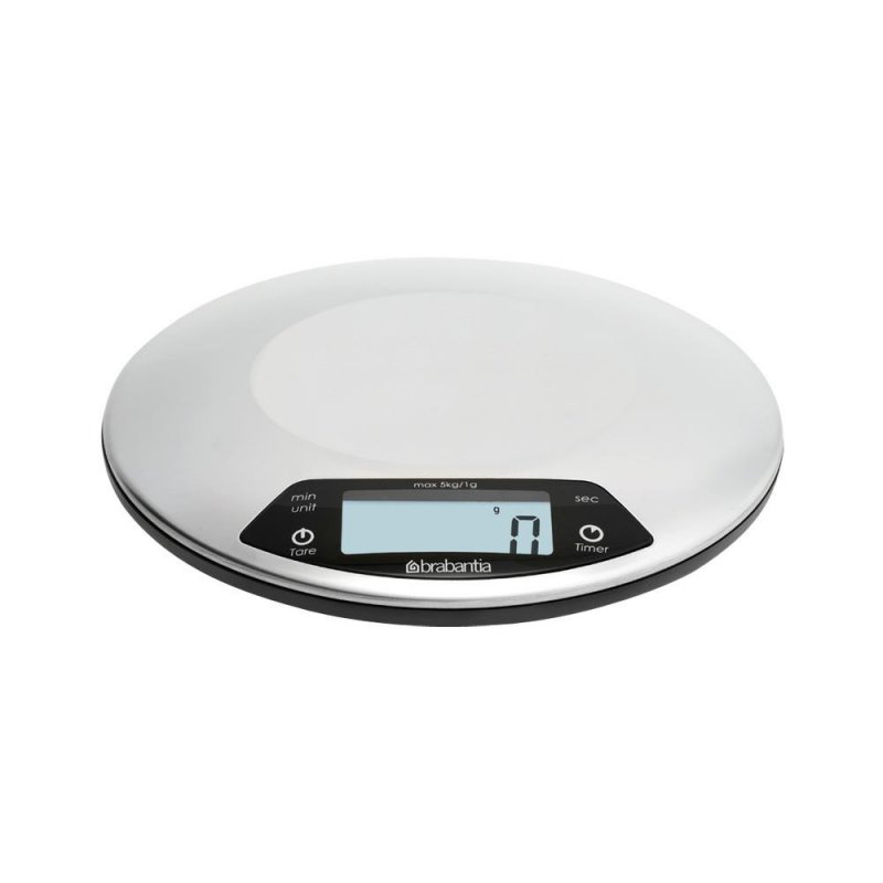 Brabantia Round Stainless Steel Kitchen Weighing Scales | Pease of Garforth